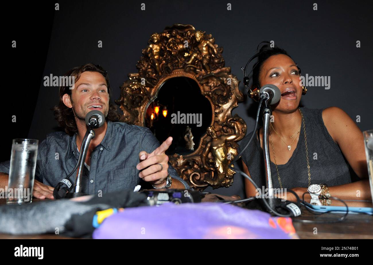 Actor Jared Padalecki talks with Aisha Tyler during a pod cast ...