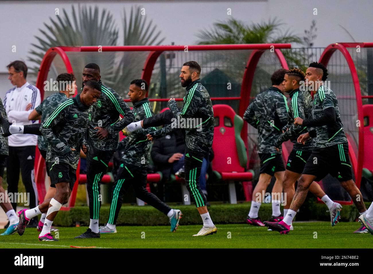 Real Madrid's players take part in a training session at the Complexe ...