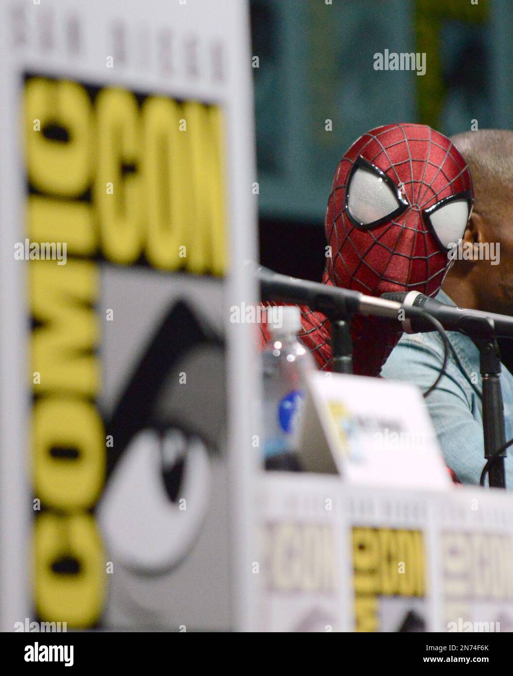 Spider-Man attends the "The Amazing Spider-Man 2" panel on Day 3 of ...
