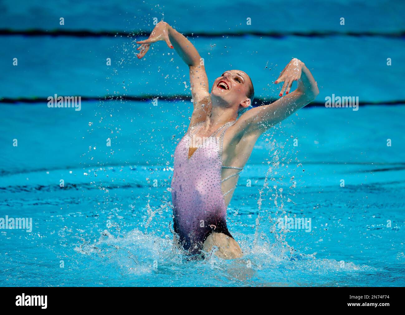 Russia's Svetlana Romashina performs her routine in the synchronised ...