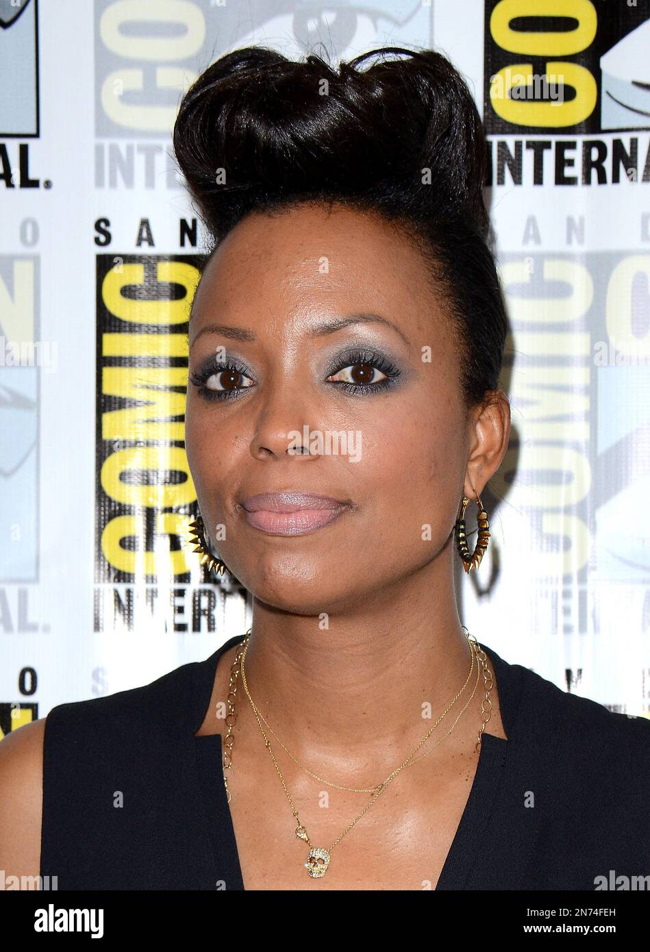 Actor Aisha Tyler attends the FX "Archer" press room on Day 3 of Comic ...