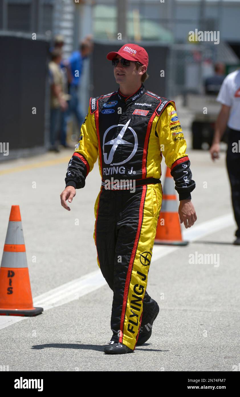 Michael Annett walks to pit road during qualifying for the NASCAR ...