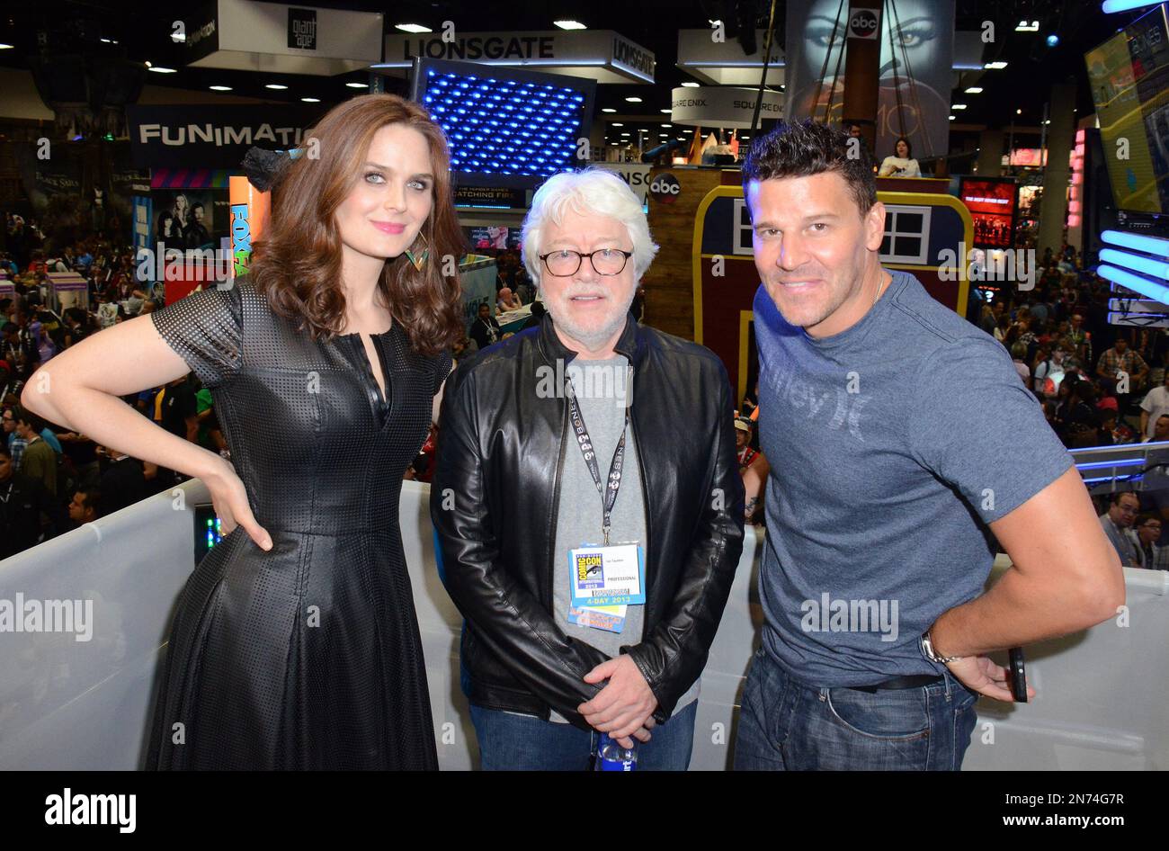 From left, actor Emily Deschanel, executive producer Ian Toynton and ...
