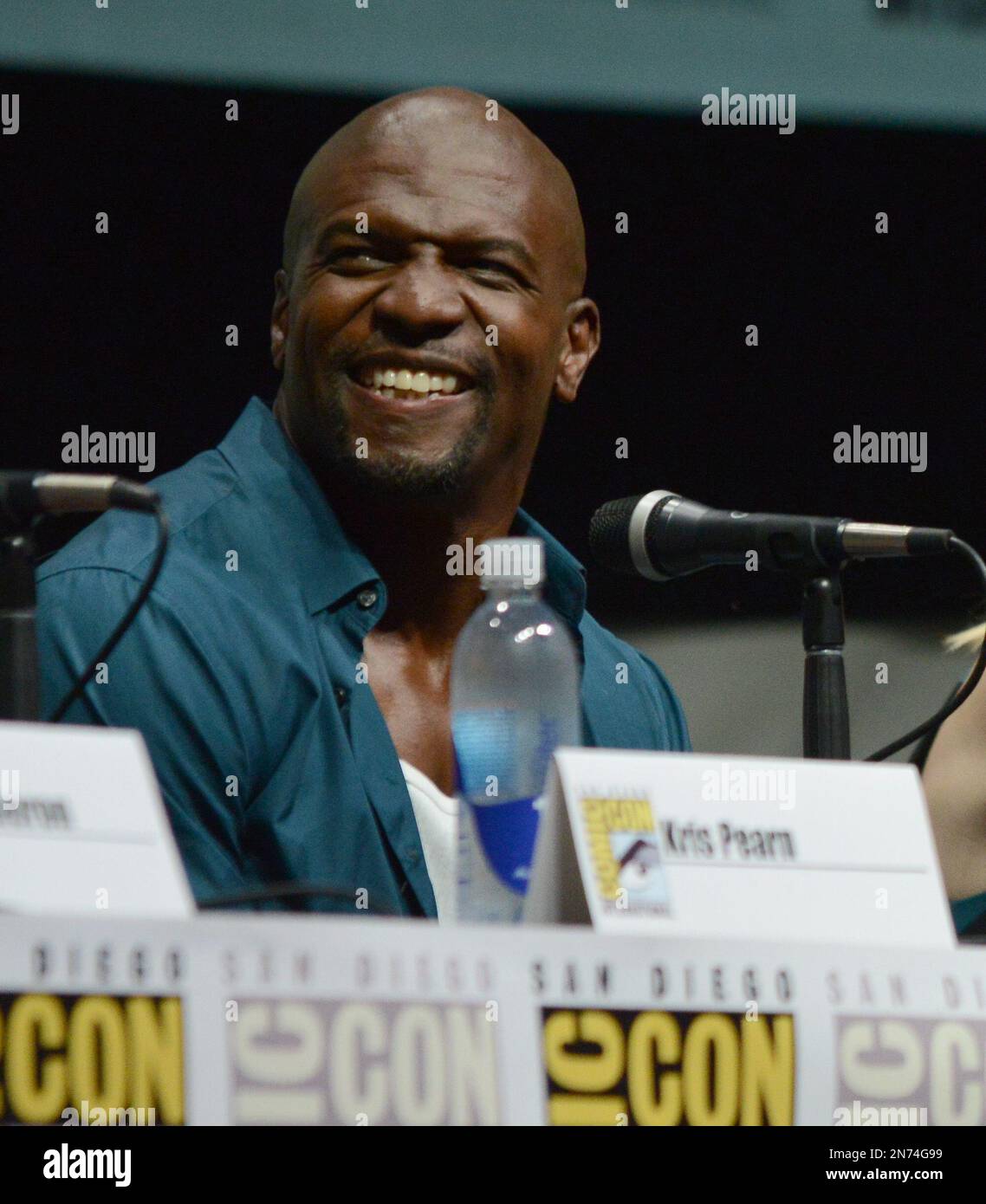 Terry Crews attends the "Cloudy with a Chance of Meatballs 2" panel on ...