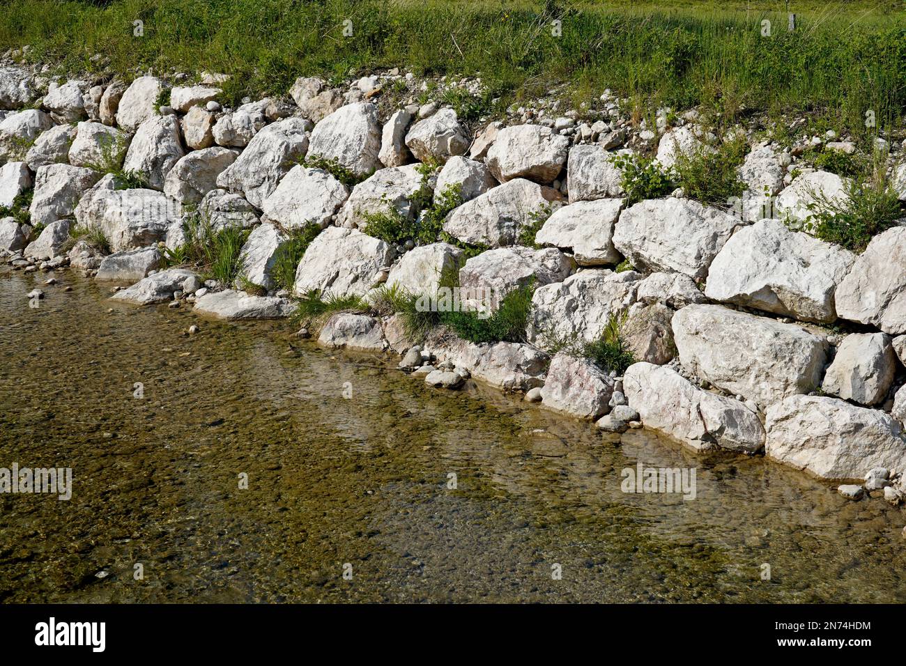 Bank stabilization with granite blocks hi-res stock photography and ...