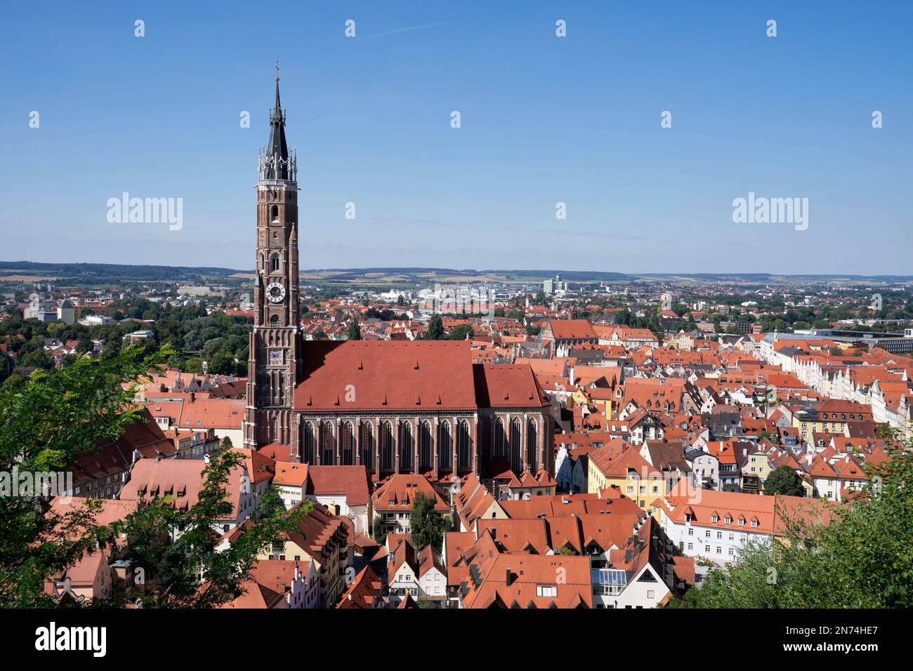 Germany, Bavaria, Lower Bavaria, Landshut, city view, parish church St ...