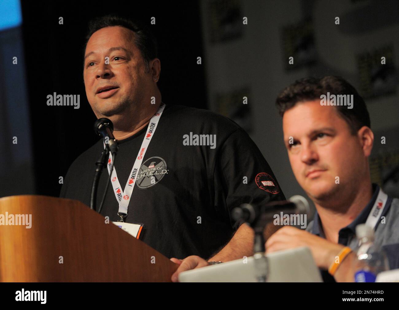 Joseph "Joe" Quesada, left, and Steve Wacker attend Marvel's Cup of Joe ...