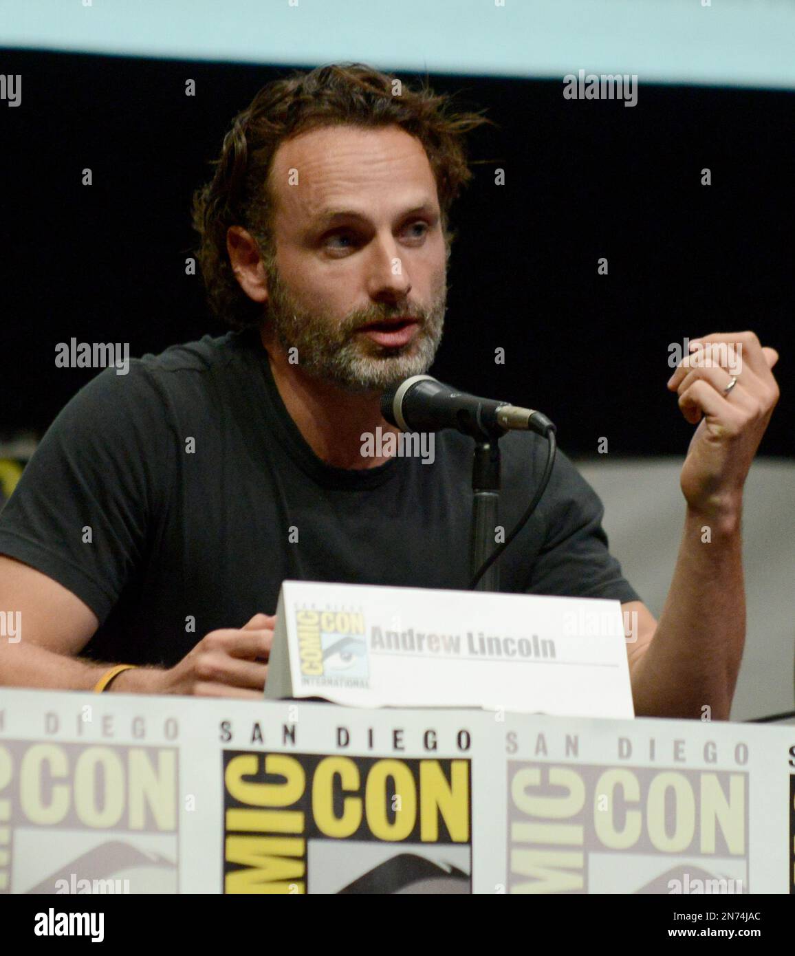 Actor Andrew Lincoln participates in "The Walking Dead" panel on Day 3 ...