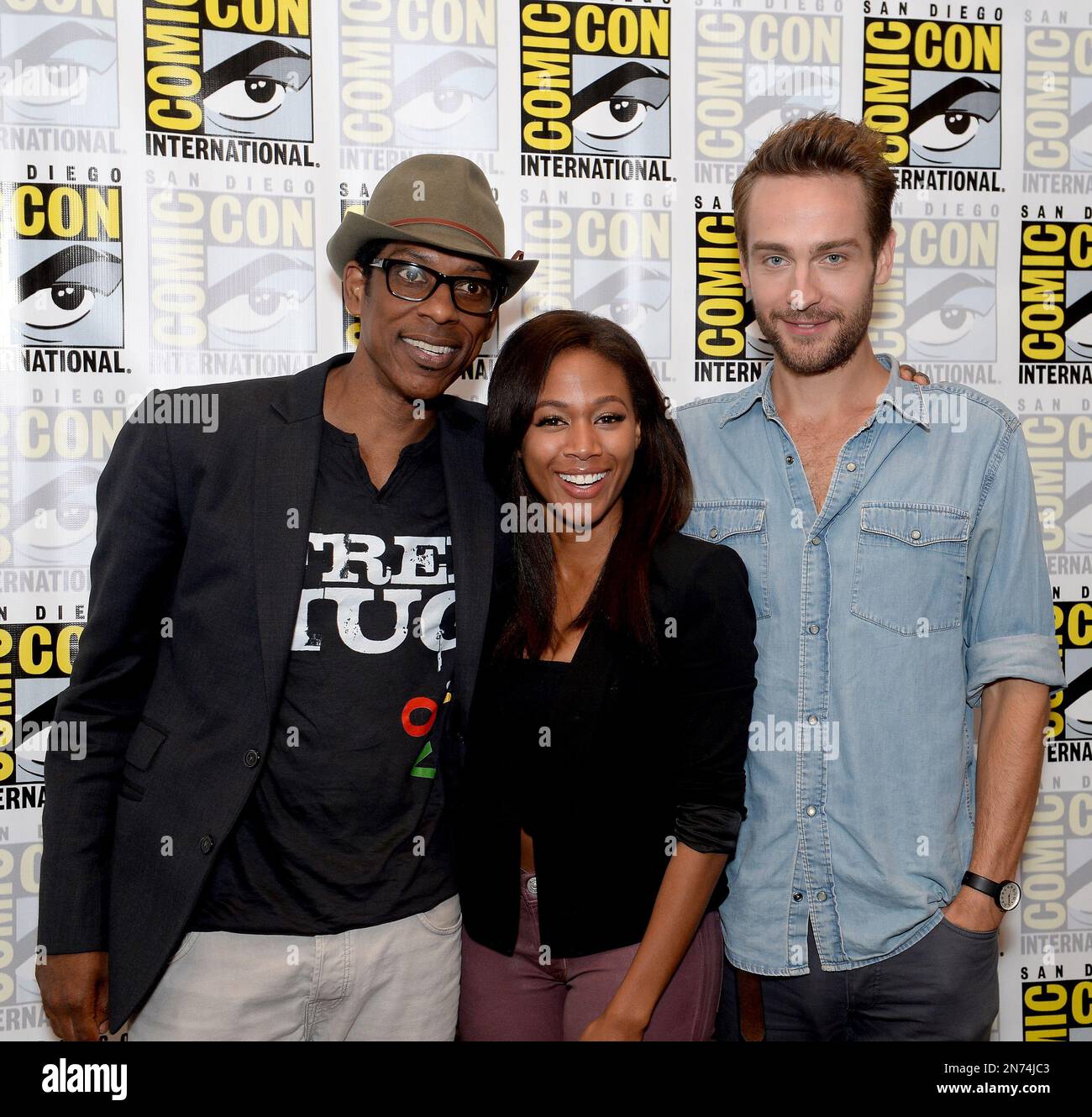 From left, actors Orlando Jones, Nicole Beharie and Tom Mison attend ...