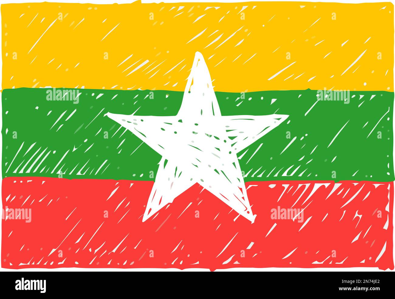 Flag Color Pencil Sketch Illustration Vector Stock Vector Image & Art ...