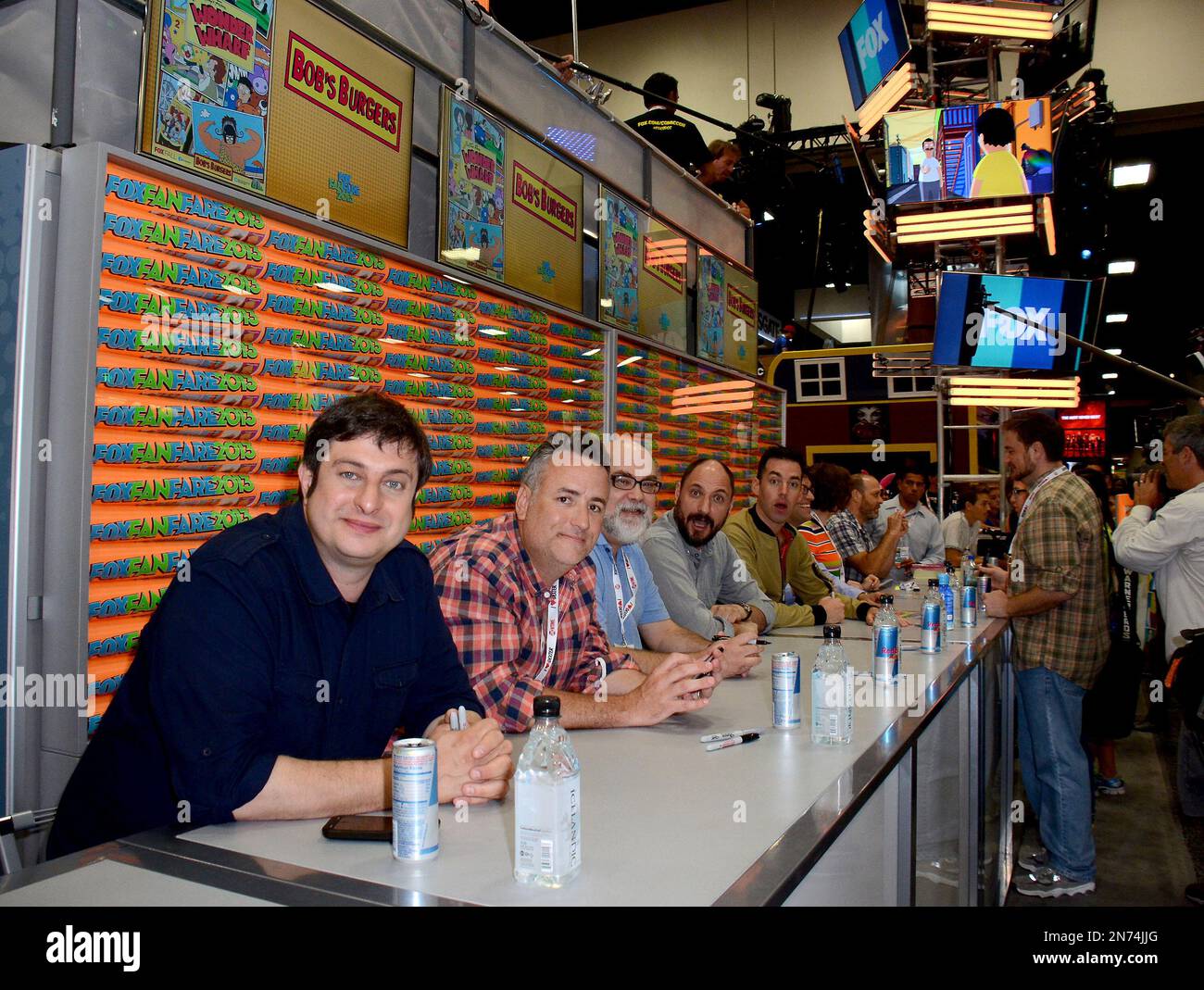 From left, actors Eugene Mirman, Larry Murphy, executive producer Jim ...