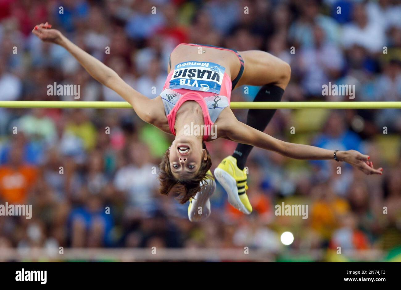 Blanka Vlasic of Croatia in action during the Women's High Jump at the ...