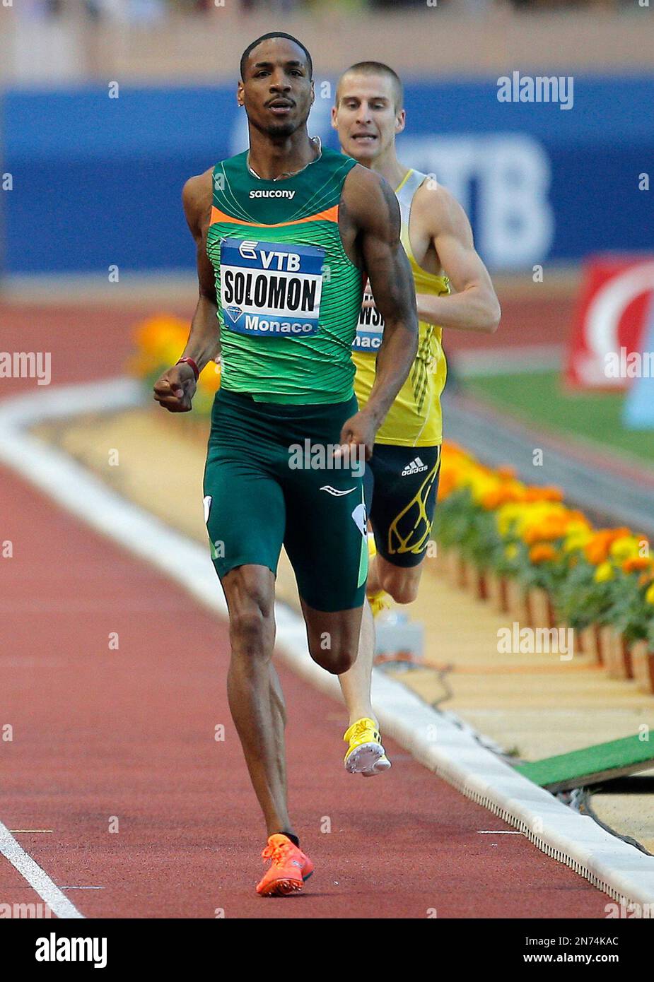 Duane Solomon of USA wins the 800M race at the Herculis International ...