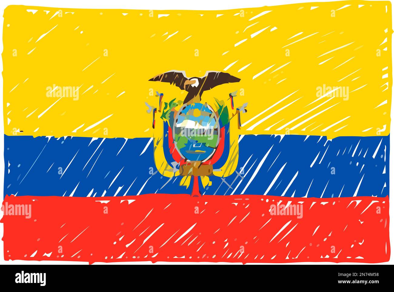 Flag Color Pencil Sketch Illustration Vector Stock Vector Image & Art ...