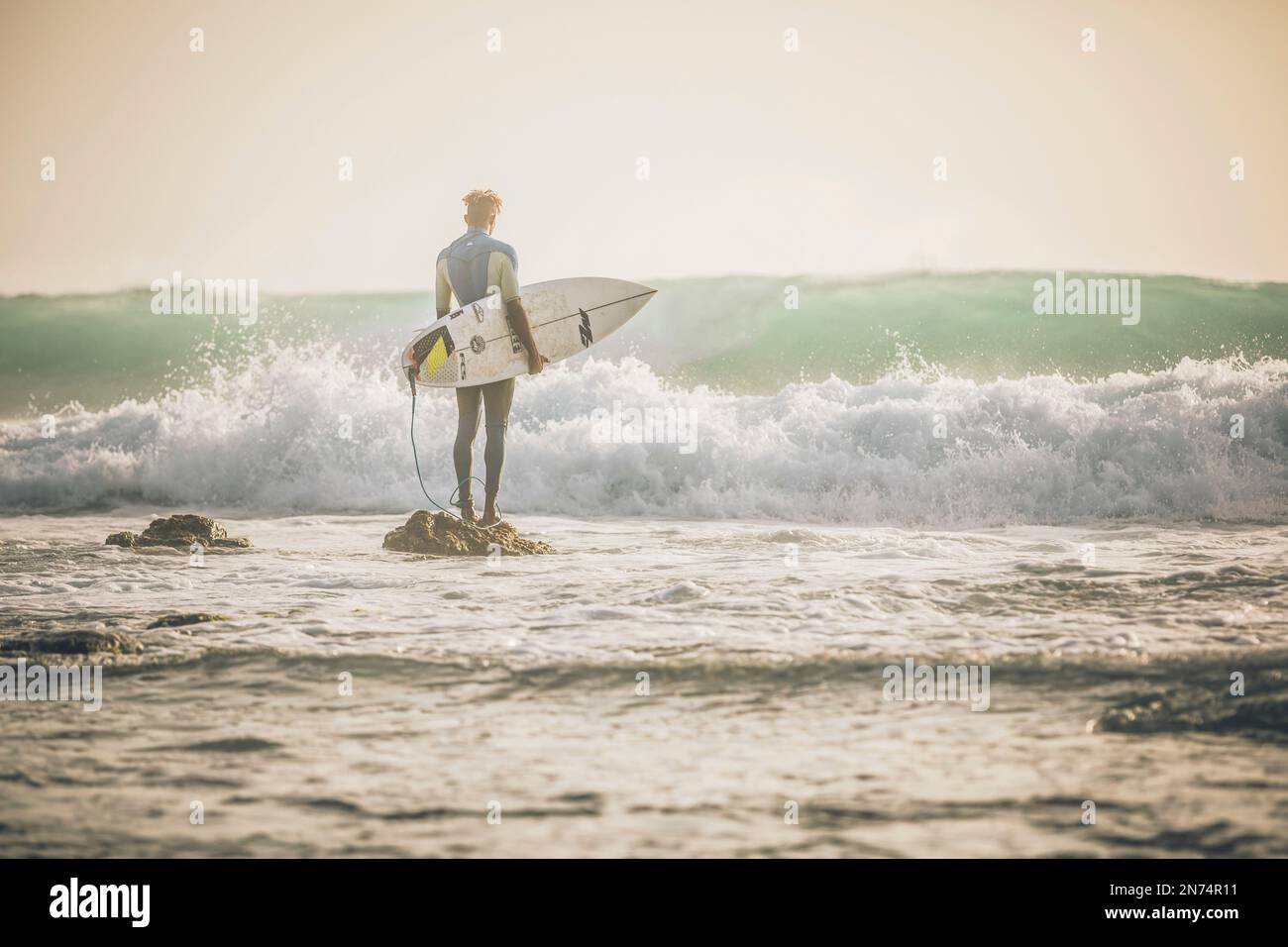 Surf session in West Africa, Cape Verde, Santiago Island, Taraffal ...