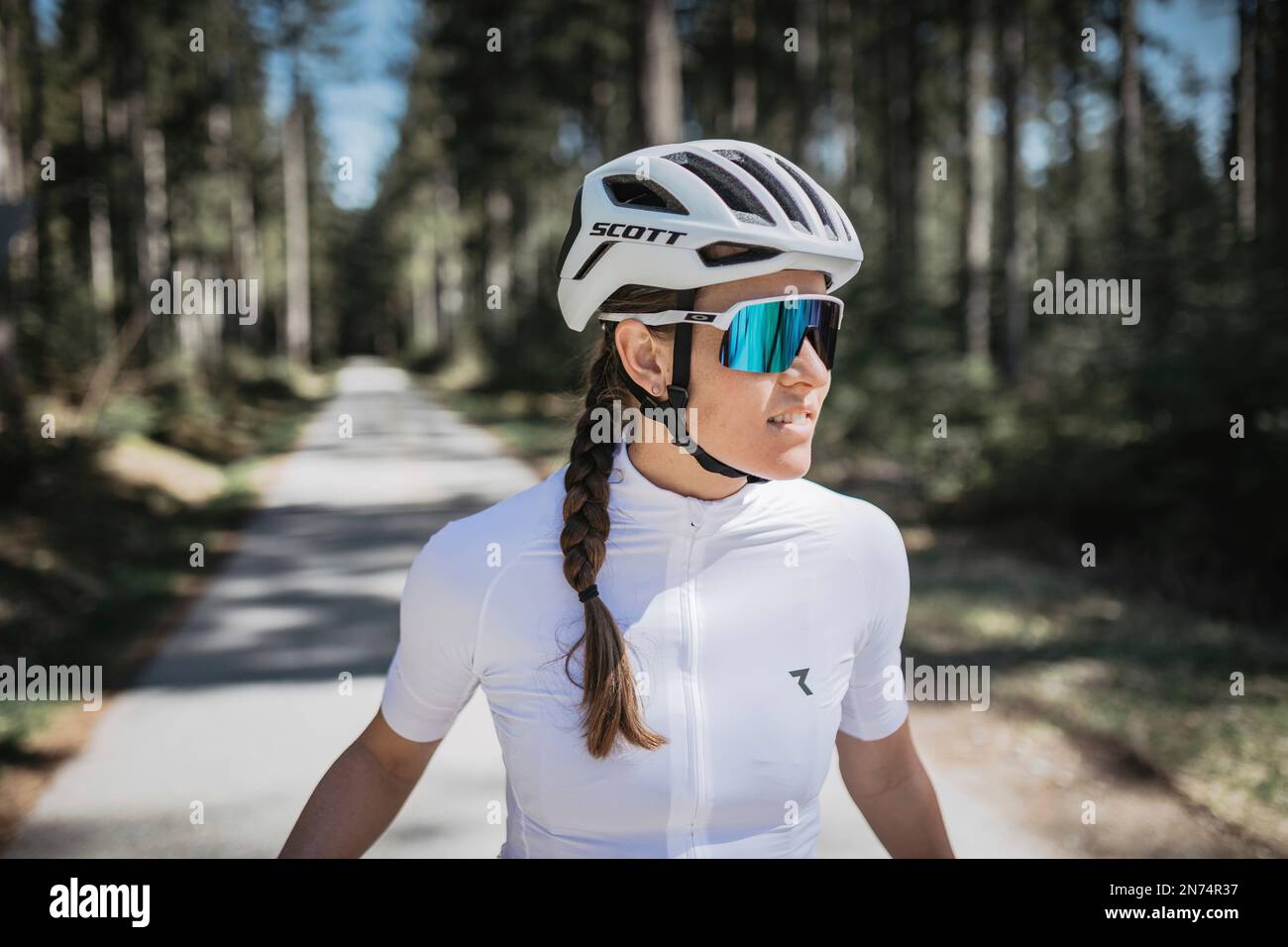 Professional triathlete on her time trial bike / Time Trial Bike in ...