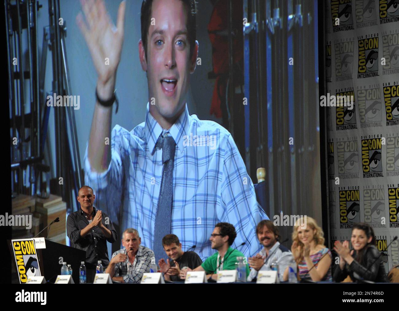 From left, Dominic Patten, producer David Zuckerman and actors Reed ...