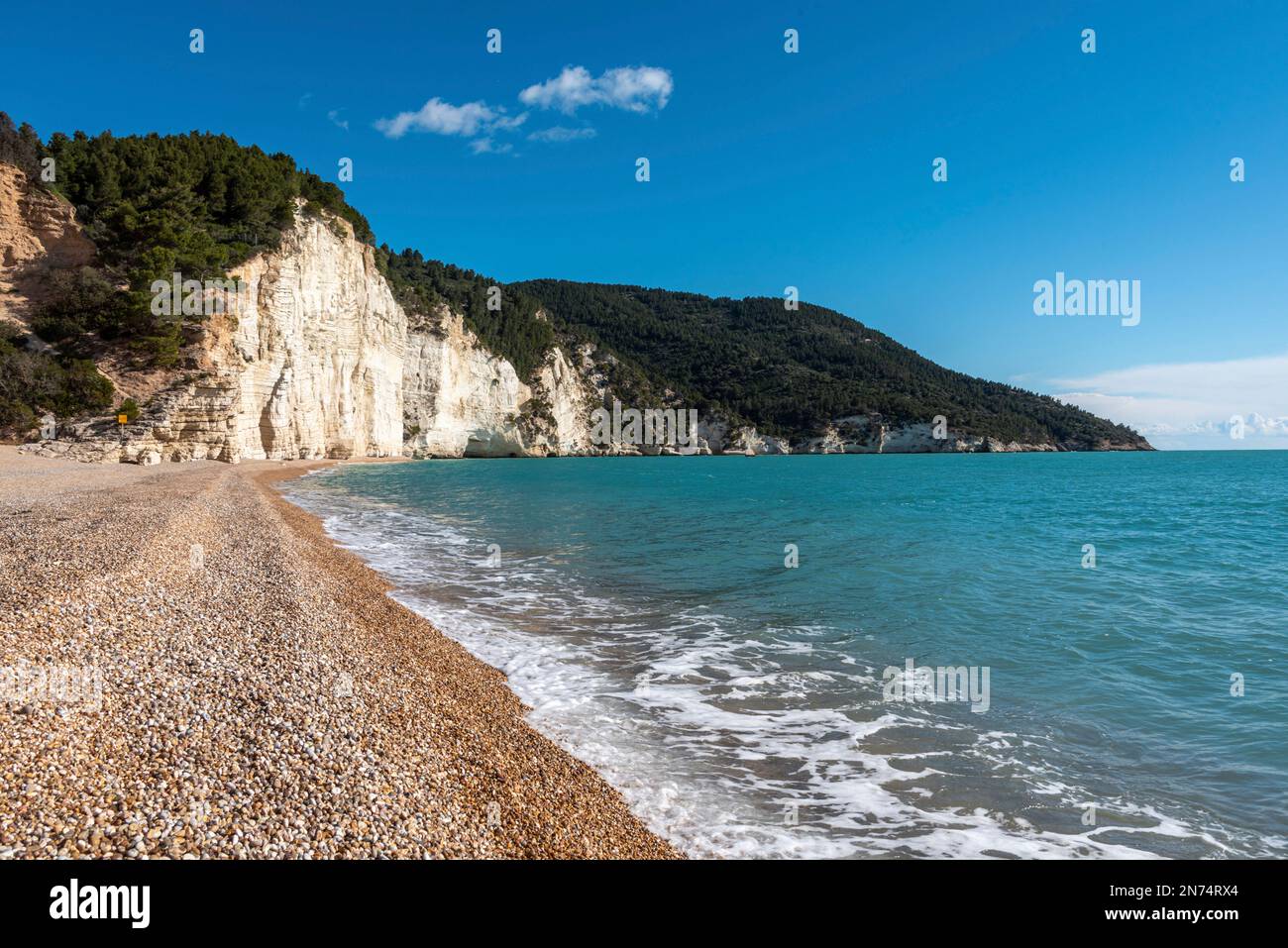 Remote abandoned beach Spiaggia di Vignanotica in the Gargano Peninsula ...
