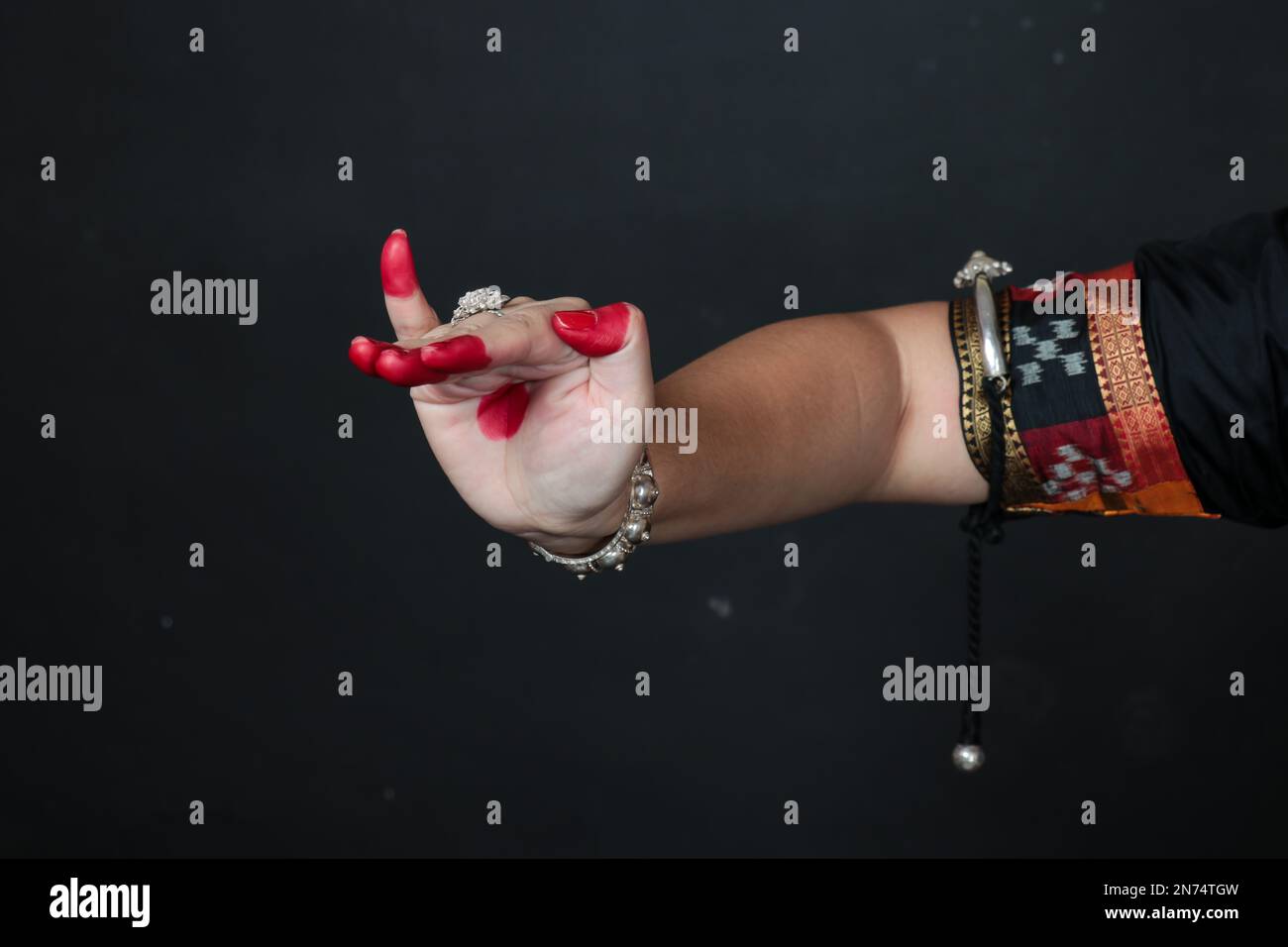 A close up of Hand gestures of an Odissi dancer, Indian classical dance ...