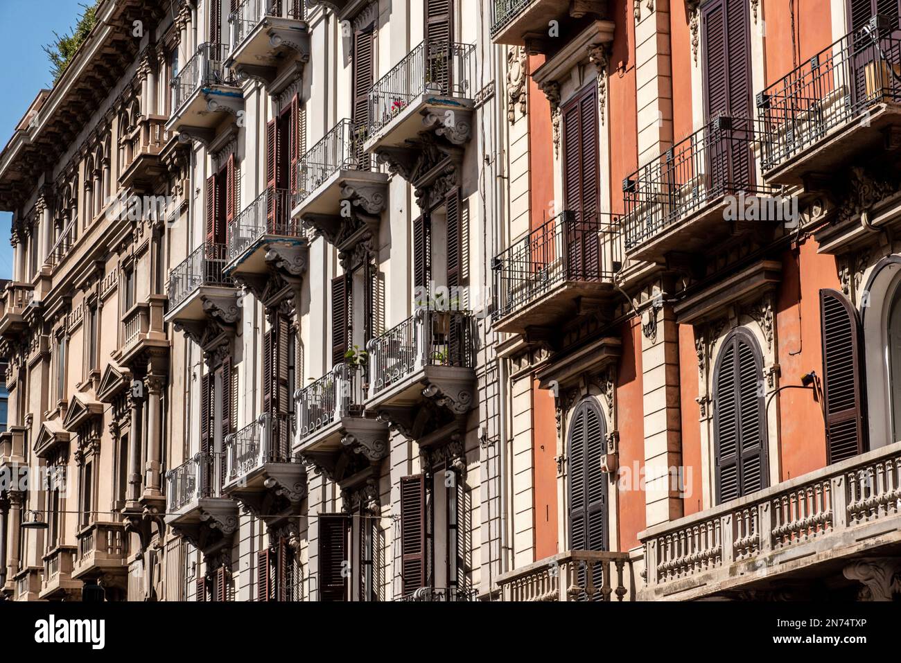 Beautiful residential houses in downtown Bari, Italy Stock Photo - Alamy