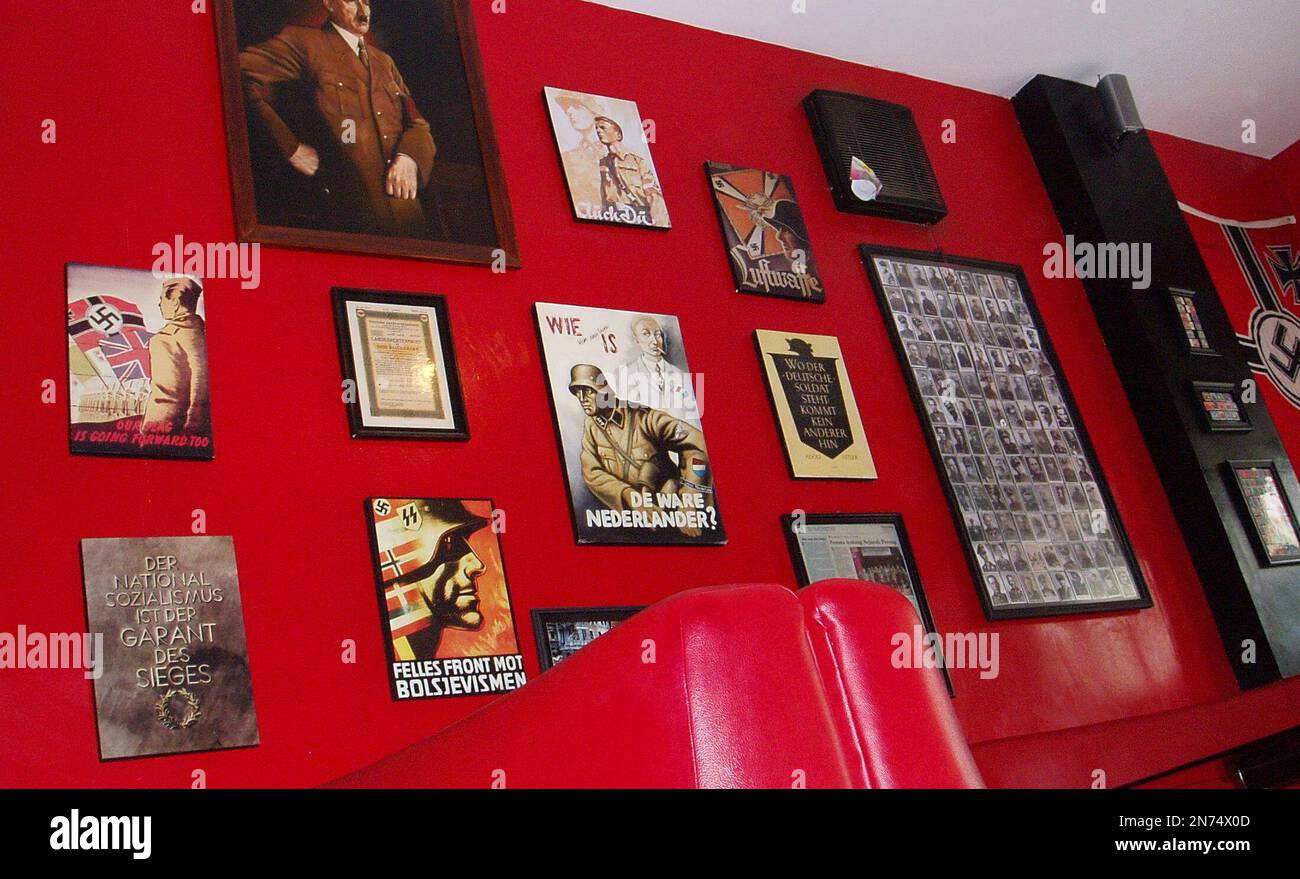 This Sunday, July 14, 2013 photo shows Nazi-related memorabilia hanging ...
