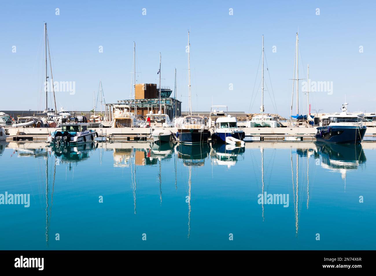 Ventimiglia, Italy - August 2022: the port of Cala del Forte, brand new ...