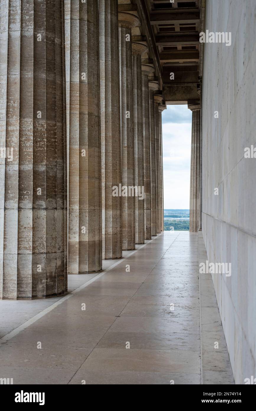 Walhalla Monument near Regensburg in design of a Greek temple, Bavaria ...