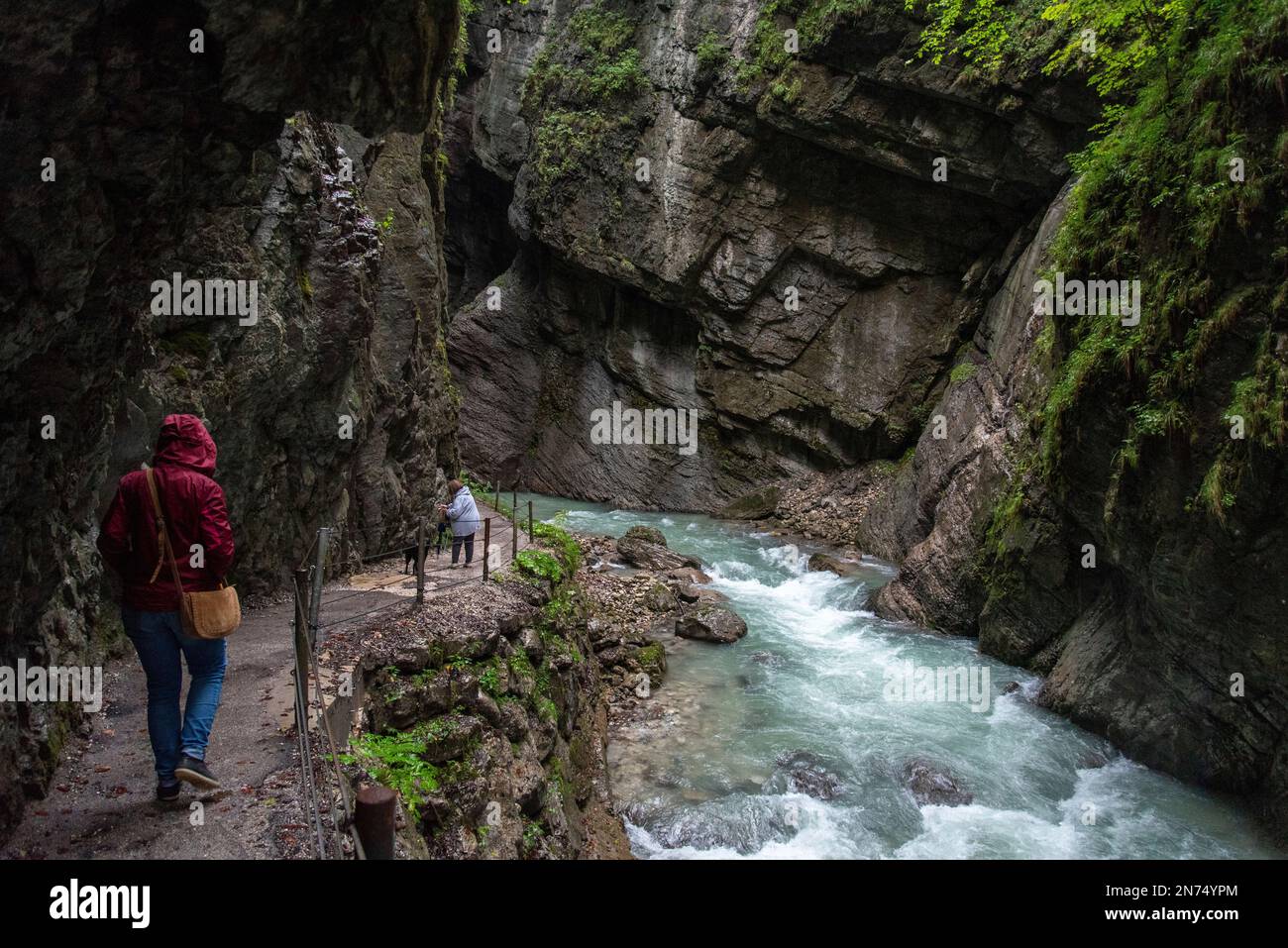 Scenic Partnach gorge near Garmisch-Partenkirchen in the Bavarian alps ...