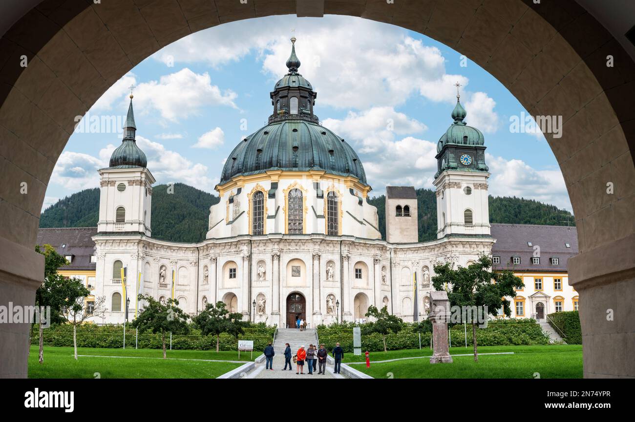 Courtyard of the school and monastery ettal hi-res stock photography ...