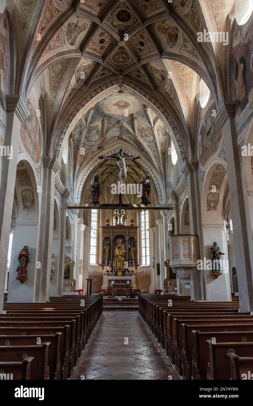 Interior of church Lambert at former monastery Seeon in Bavaria ...