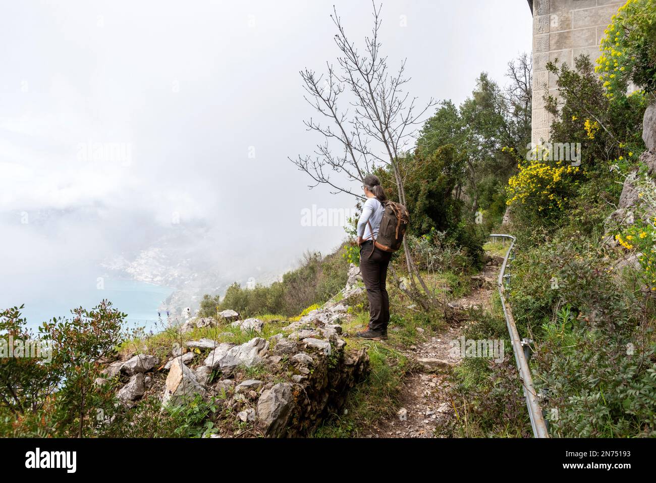 Hiking the famous path Sentiero degli Dei, the path of Gods at the ...