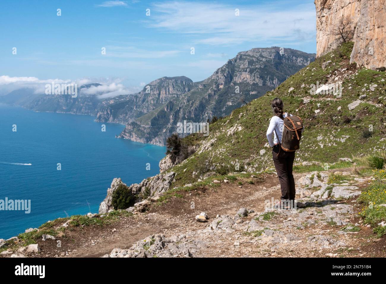 Hiking the famous path Sentiero degli Dei, the path of Gods at the ...