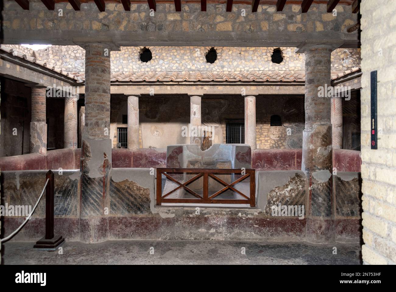 Oplontis, Italy, Rooms of the ancient Roman Villa Oplontis near Pompeii ...