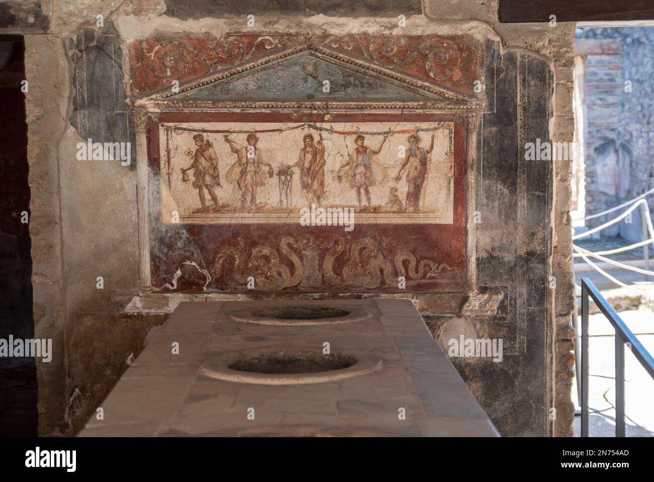 Pompeii, Italy, An ancient Roman restaurant called Thermopolium in the ...