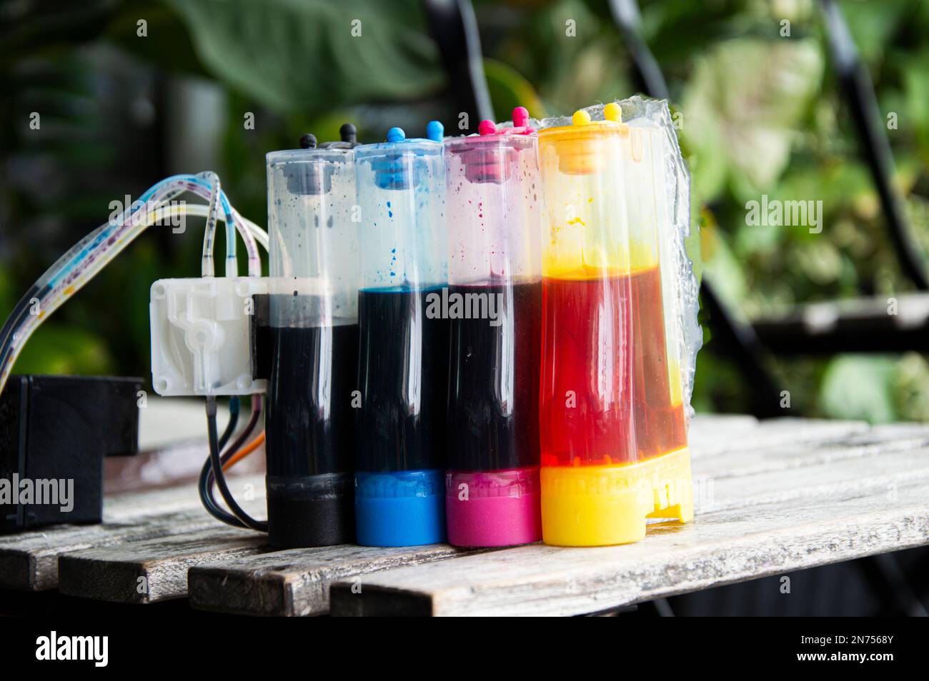 side view of Ink tank, DIY printer Stock Photo - Alamy