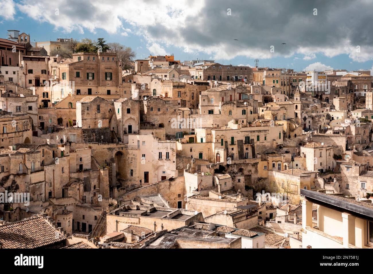 Panoramic view of the famous sassi di matera hi-res stock photography ...