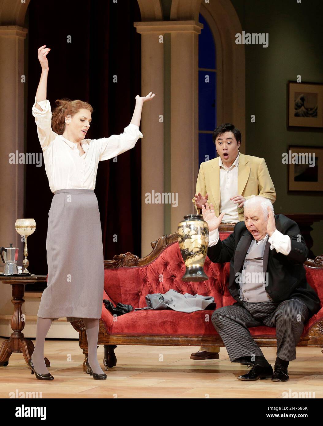 Soprano singer Rachelle Durkin, left, tenor Park Ji-min, back, and bass ...