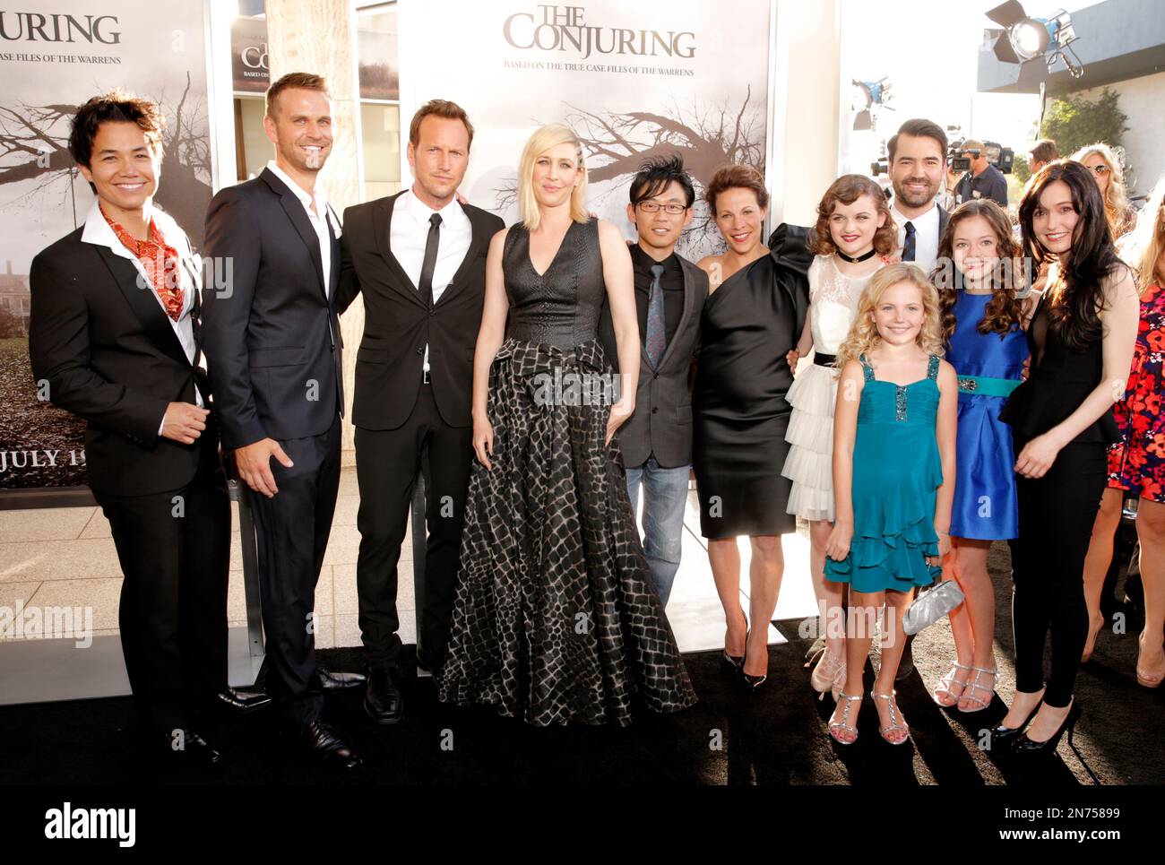 From left, the cast and crew of "The Conjuring" arrive at the the film ...
