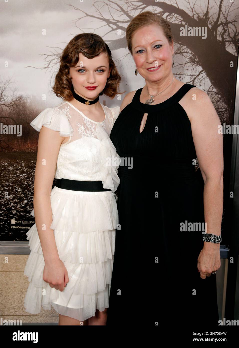 Joey King, left, and Christine Perron arrive at the LA premiere of "The Conjuring" at the ...