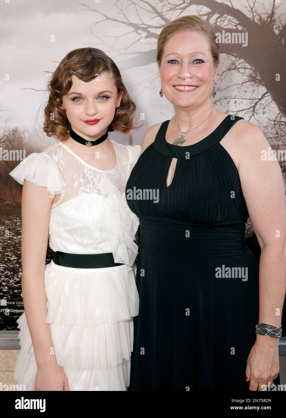 Joey King, left, and Christine Perron arrive at the LA premiere of "The Conjuring" at the ...