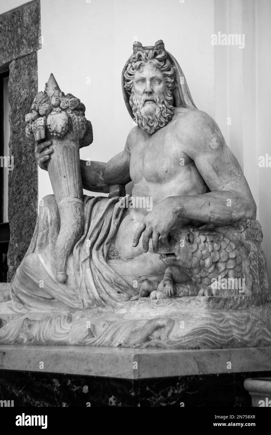 Sculpture of fruits and vegetables Black and White Stock Photos ...