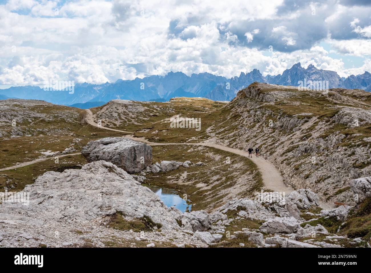 Scenic wild alpine landscape around the 3 Zinnen mountains, the ...