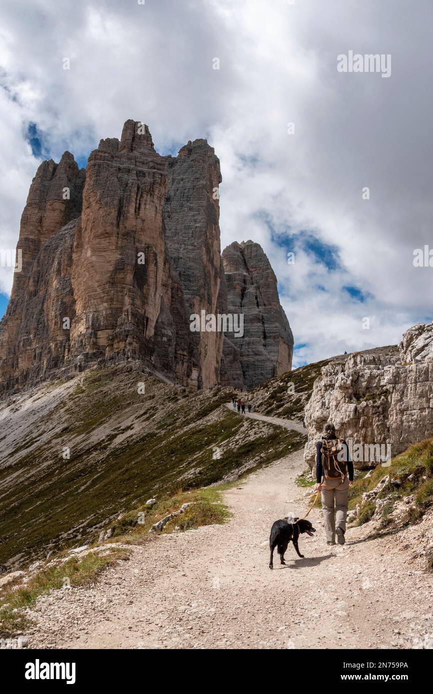 Scenic wild alpine landscape around the 3 Zinnen mountains, the ...