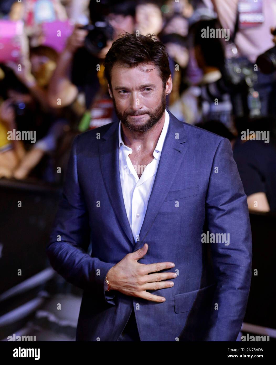 Actor Hugh Jackman arrives for the premiere event of his new film "The ...