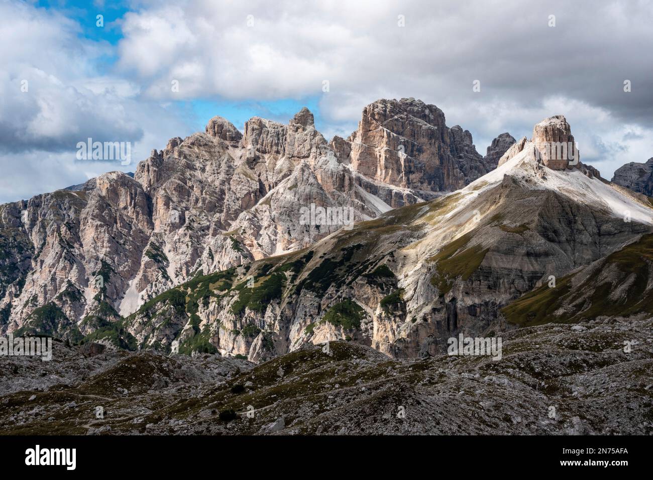 Scenic calm mountain landscape in the surroundings of the famous Three ...