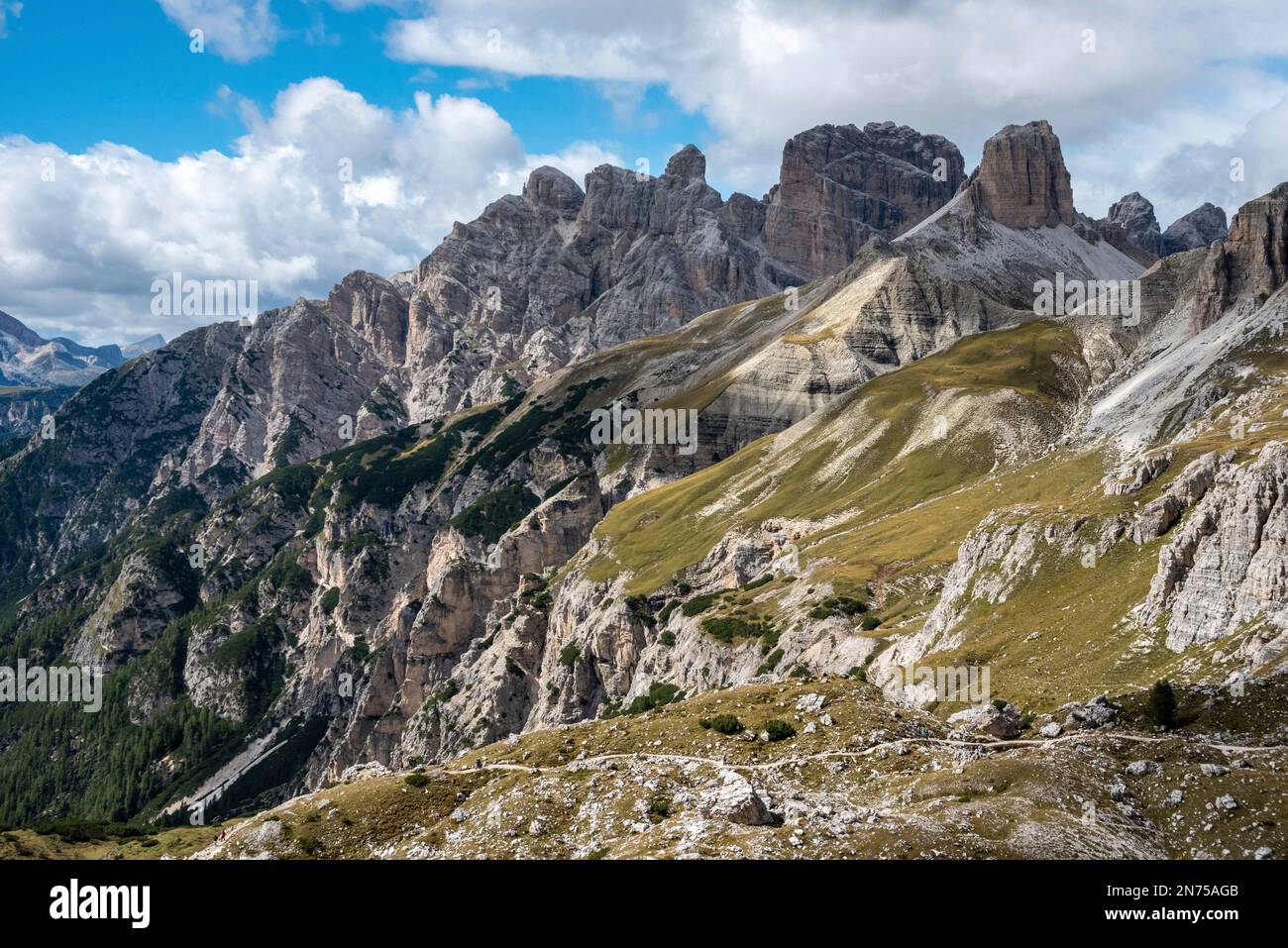 Scenic calm mountain landscape in the surroundings of the famous Three ...