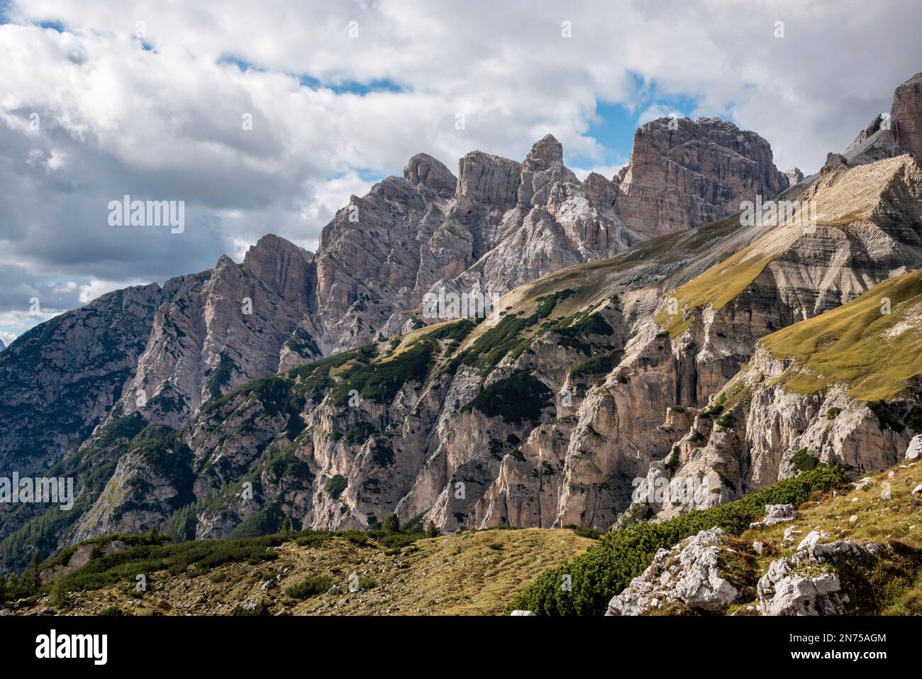 Scenic calm mountain landscape in the surroundings of the famous Three ...