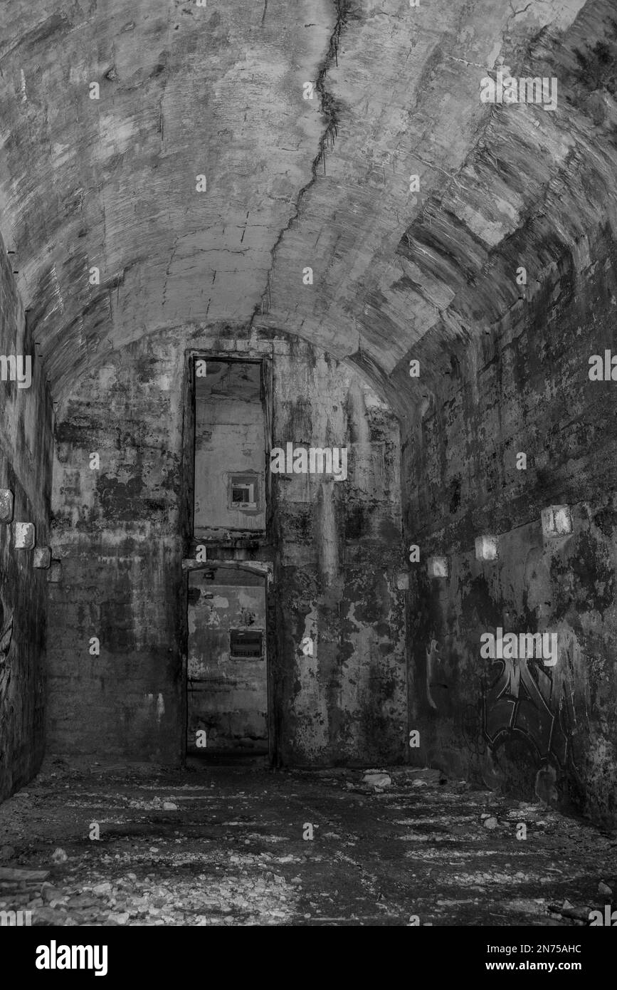 Inside the fortress Landro in the Dolomite Alps of South Tirol, an ...