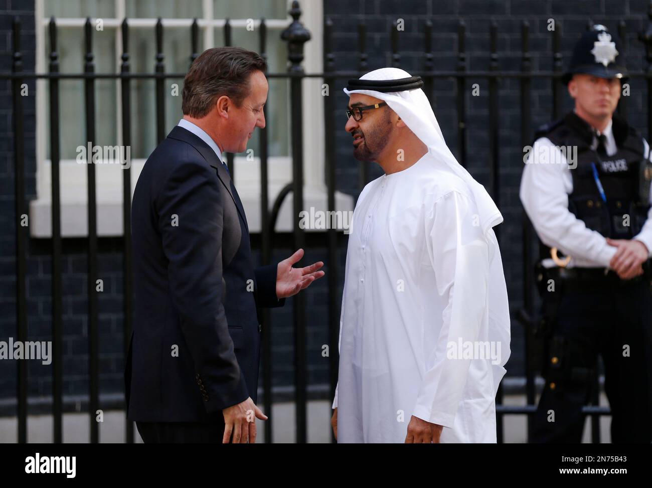 Crown Prince of Abu Dhabi, Sheikh Mohamed bin Zayed Al Nahyan, right ...
