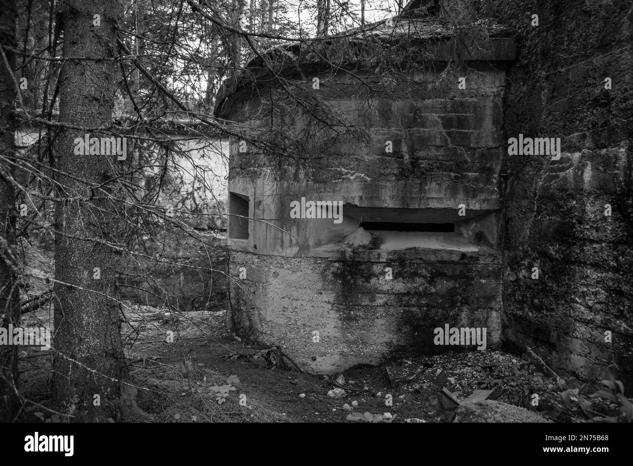 Iconic fortress Landro in the Dolomite Alps in South Tirol, an ...